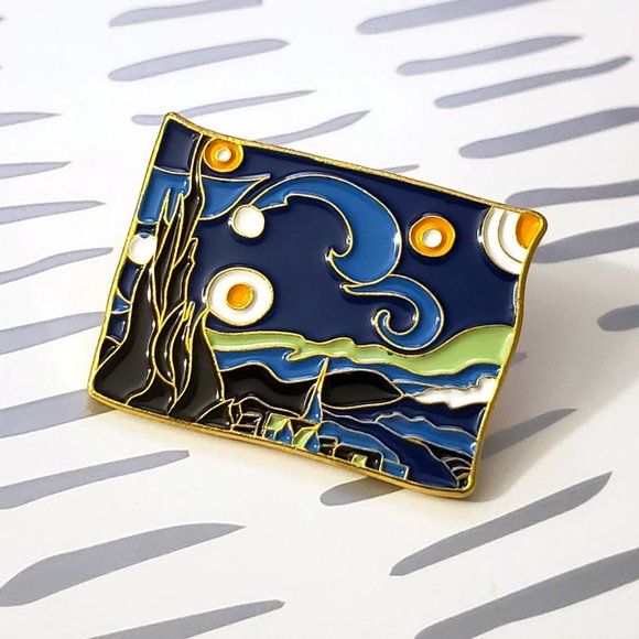 Jewelry | Vincent Van Gogh Starry Night Pin Badge Brooch | Poshmark